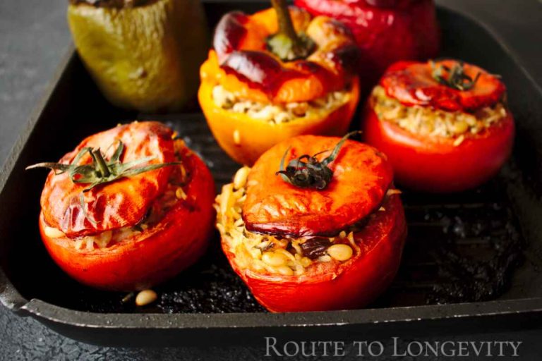 Yemista (Greek Stuffed Tomatoes and Peppers) - Route to Longevity