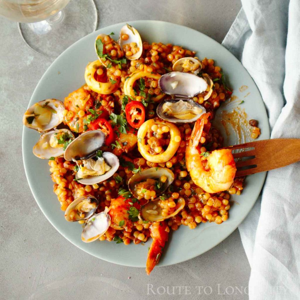 Fregola ai frutti di mare (Traditional Sardinian seafood Pasta) - Route ...