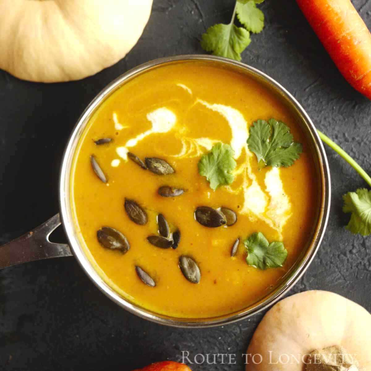 Pumpkin soup with Carrot - Route to Longevity
