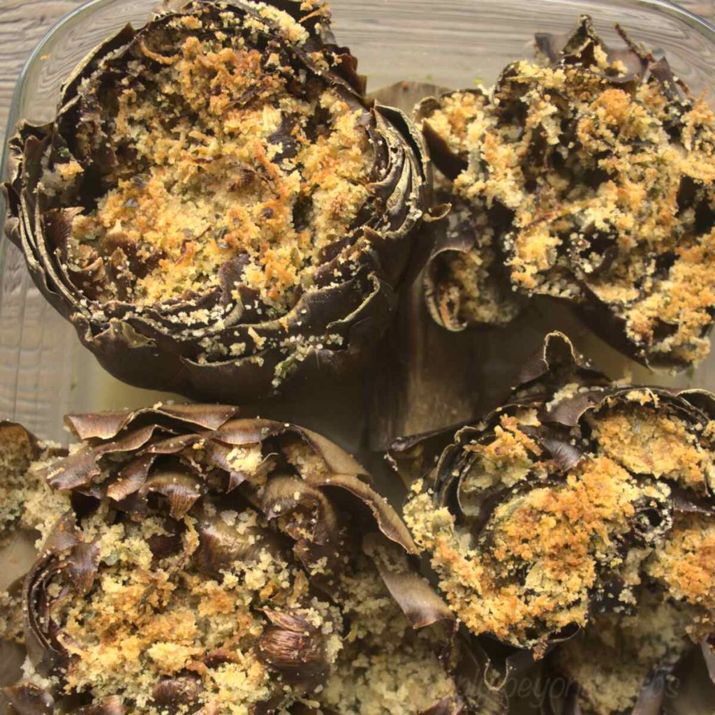 Carciofi Ripieni (Italian Stuffed Artichokes) - Route to Longevity