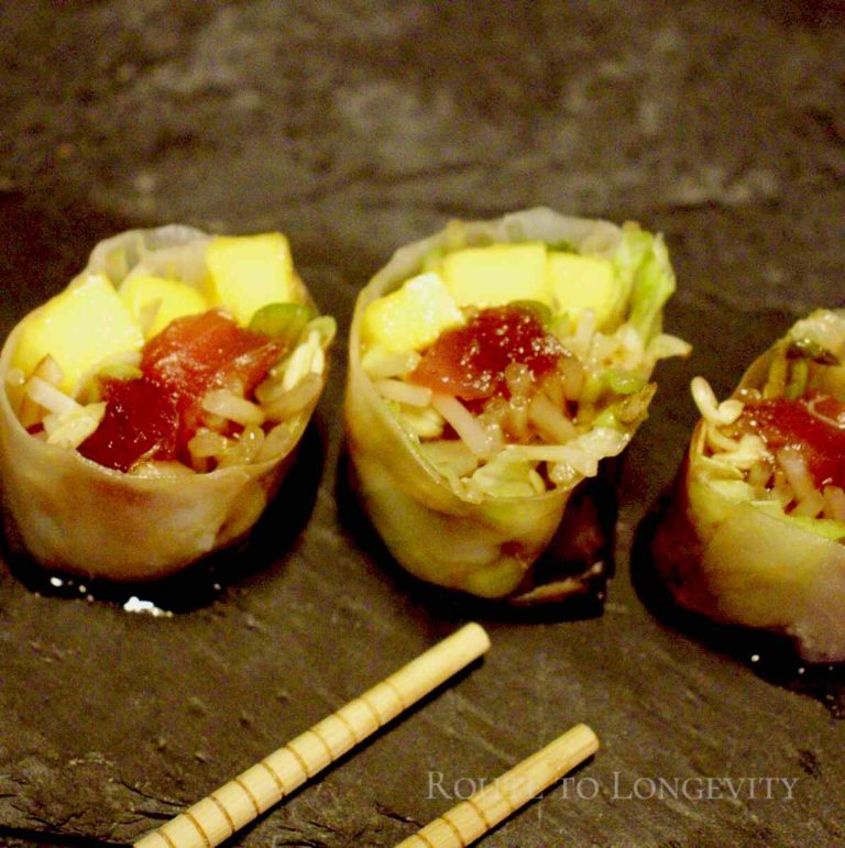 Crispy Rice Paper Sushi Rolls - Route to Longevity
