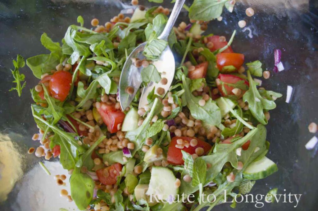 Fregola Salad with Roasted Ricotta - Route to Longevity