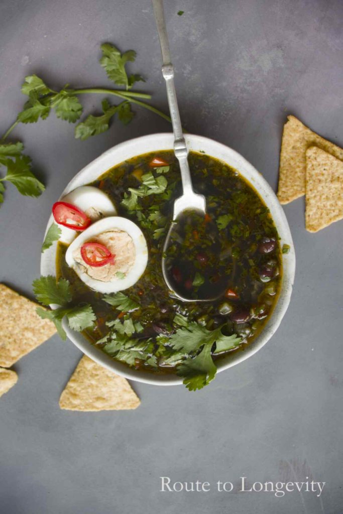 Sopa Negra - Black Bean Soup recipe from Costa Rica - Route to Longevity